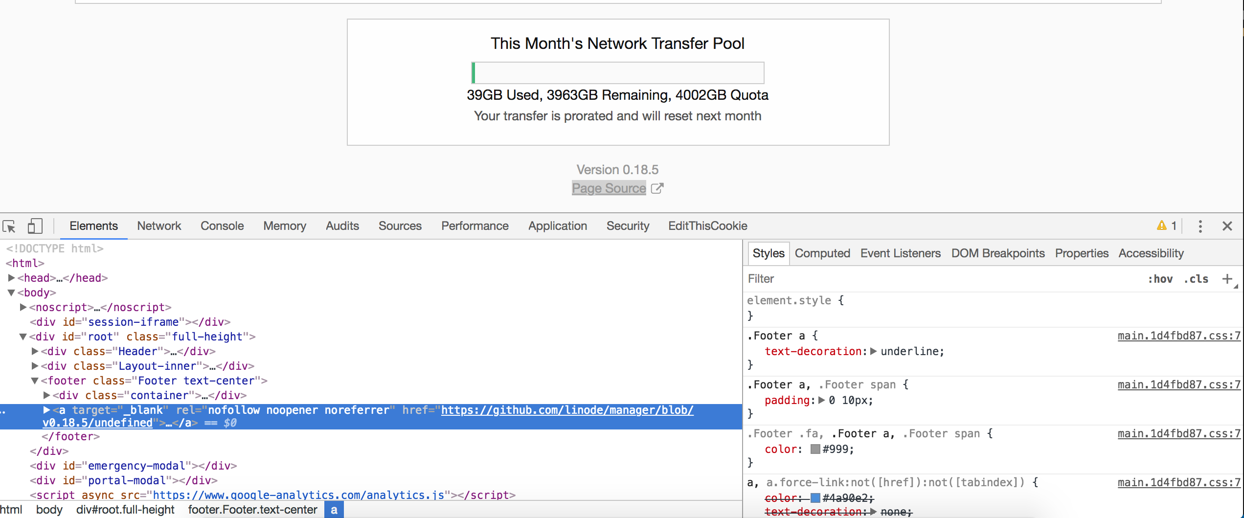 External Links in the footer broken · Issue #3086 · linode/manager · GitHub