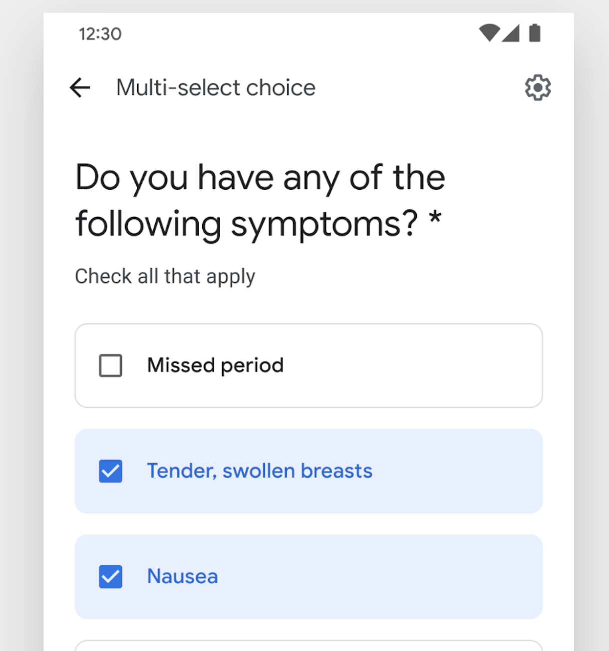 DataCapture, add box around the answer options in the sdc widgets (radio button, checkbox ...