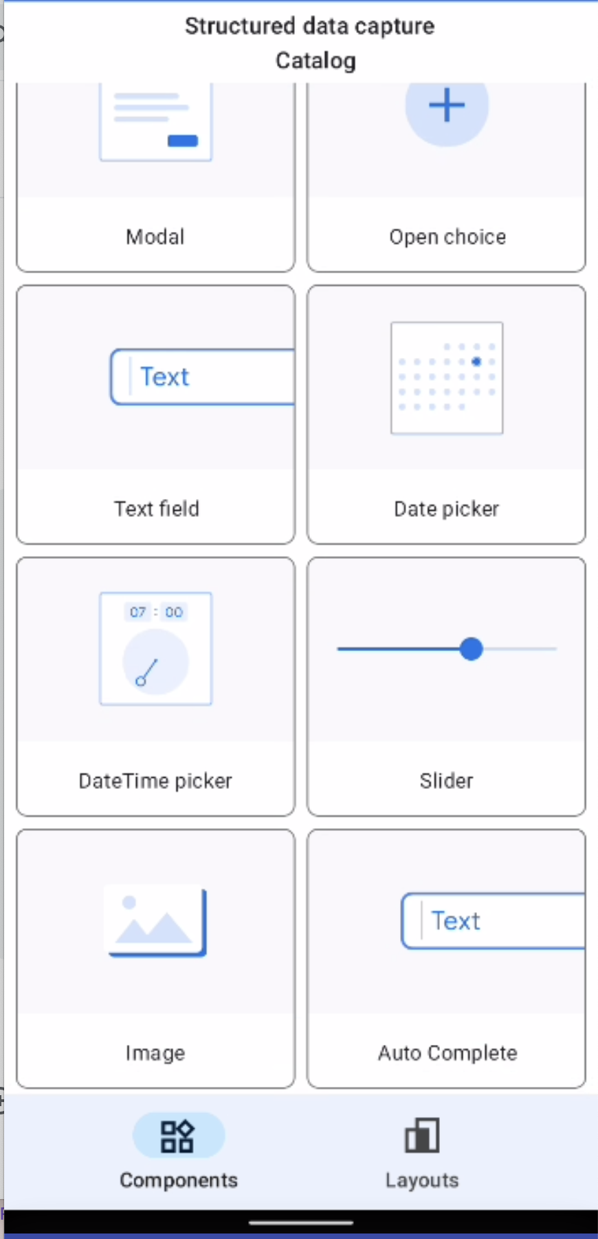 Update autocomplete component icon on landing page in catalog app ...