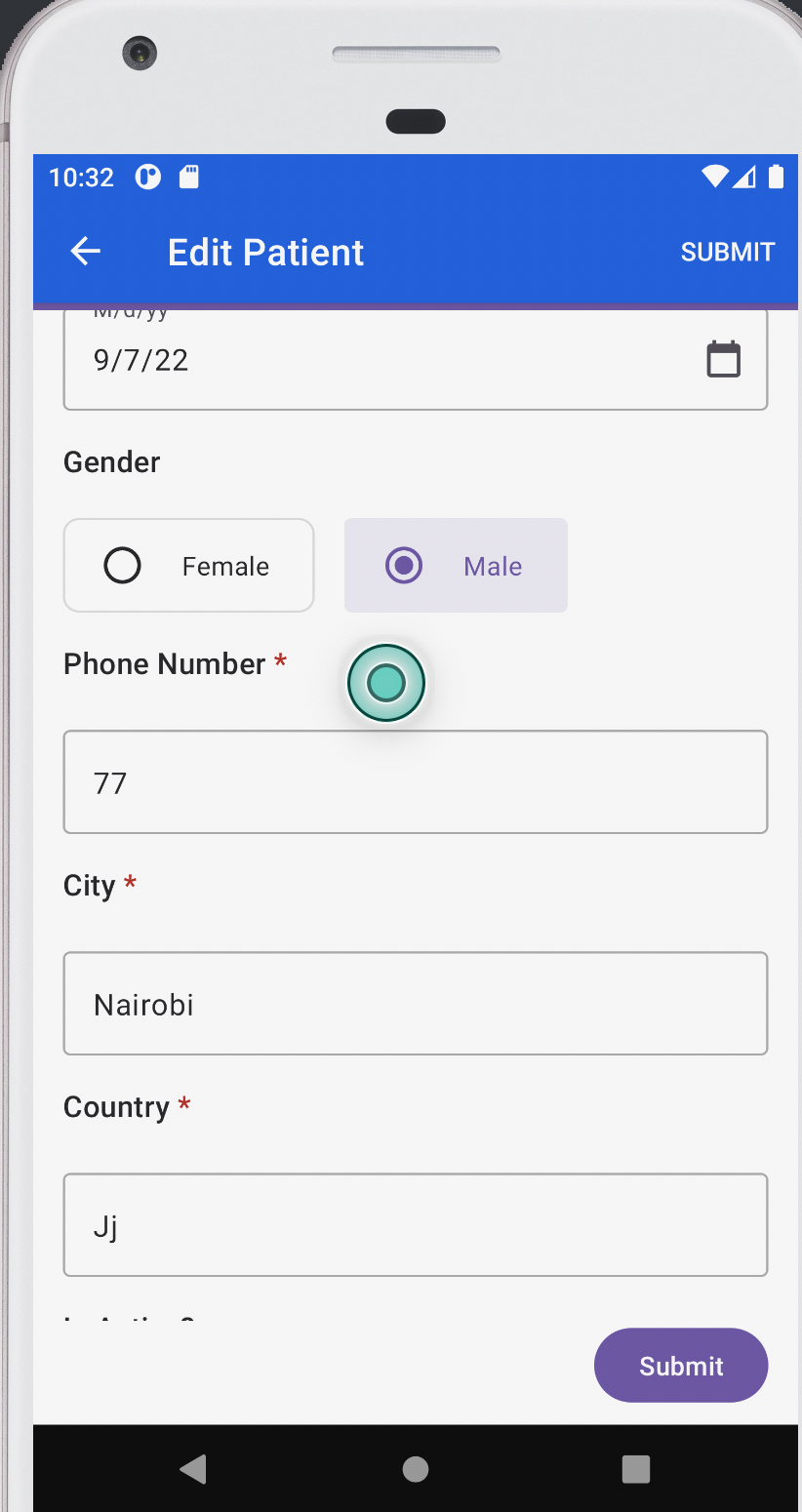 Start using sdc submit button in the demo app. · Issue #1792 · google/android-fhir · GitHub