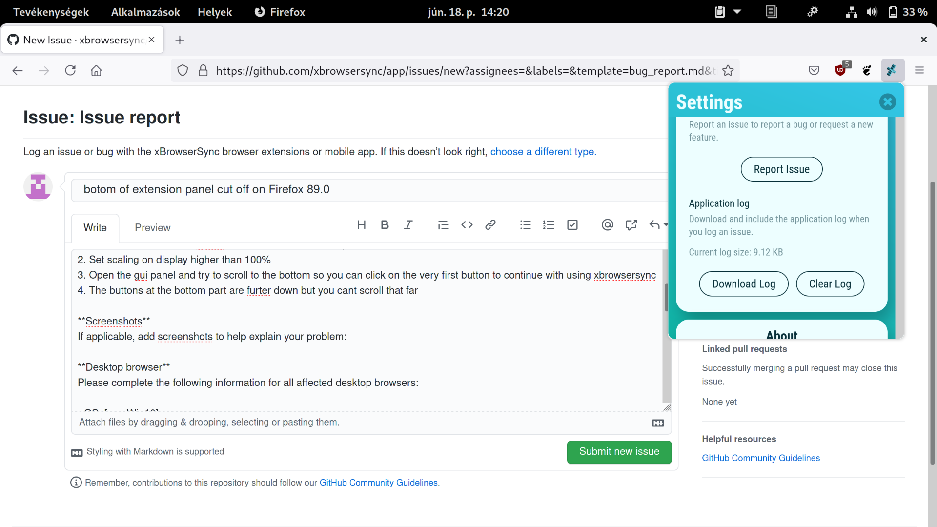 Bottom part of extension panel cut off on Firefox 89.0 · Issue #314 · xbrowsersync/app · GitHub
