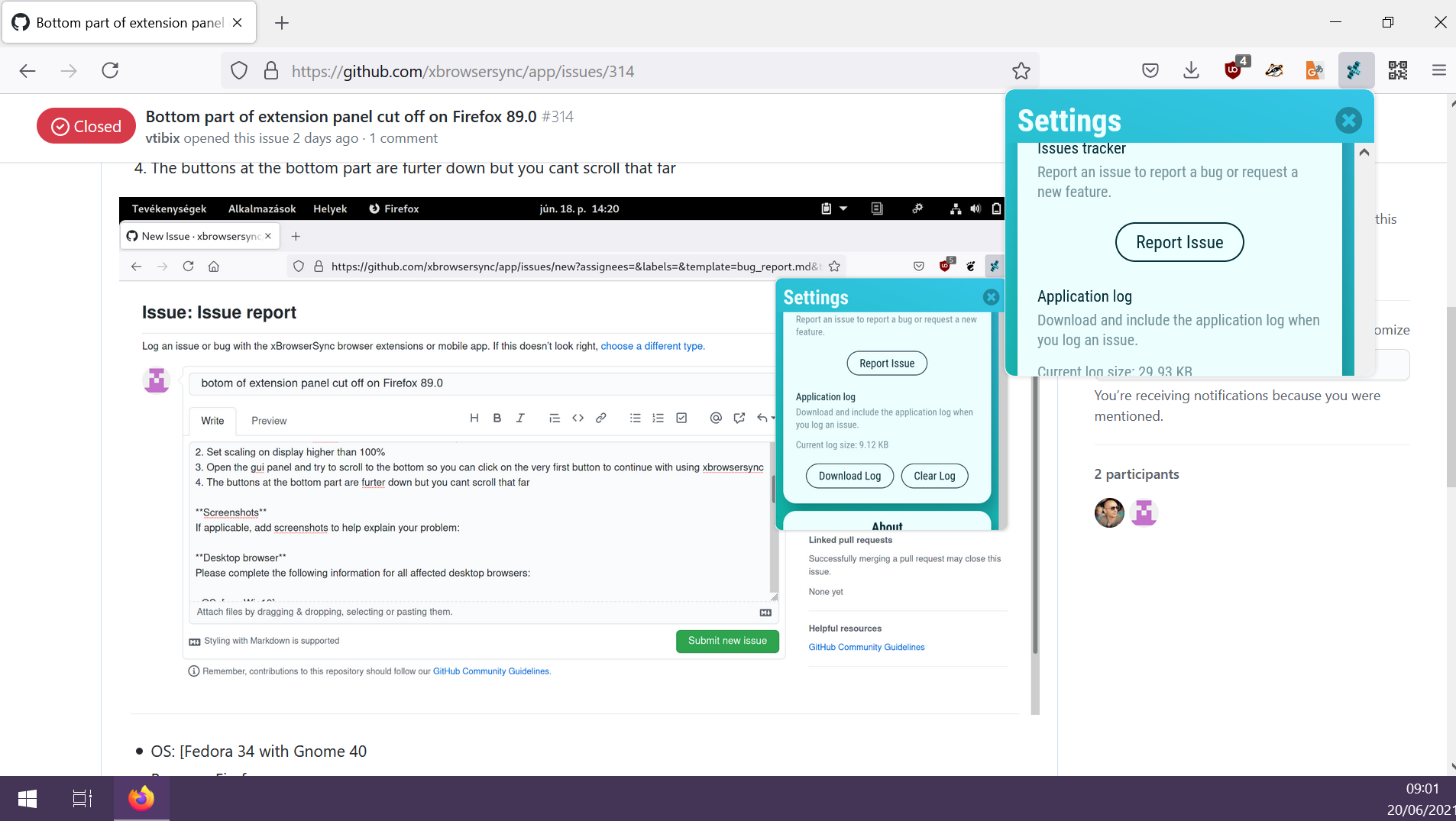 Bottom part of extension panel cut off on Firefox 89.0 · Issue #314 · xbrowsersync/app · GitHub