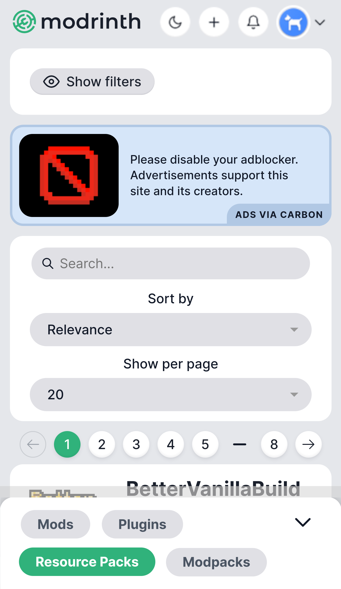 More efficient mobile layout · Issue #659 · modrinth/knossos · GitHub