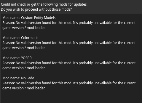 Remove "couldn't find mod" prompt · Issue #395 · PrismLauncher/PrismLauncher · GitHub