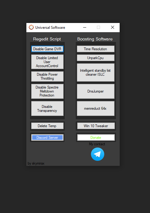 GitHub - skymirax/Universal-Software: Программа для очищения/ускорения ...