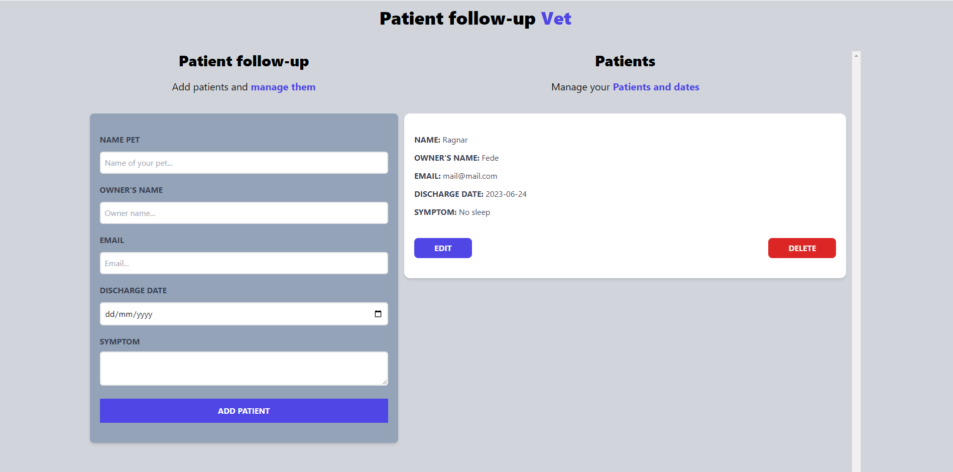 GitHub - FedeOrefici/app_vet_patient_load: Proyect app vet pacient load ...