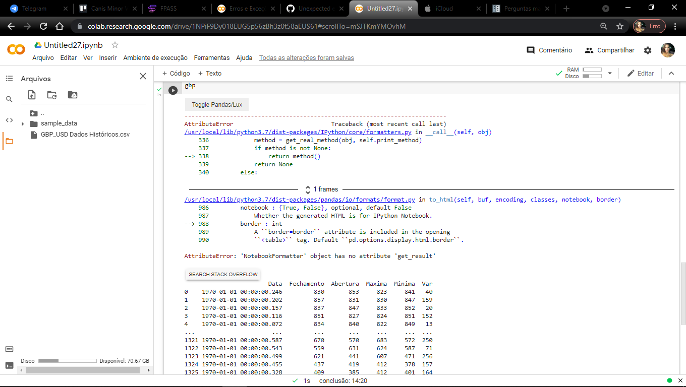 Unexpected error in rendering Lux widget and recommendations. Falling ...