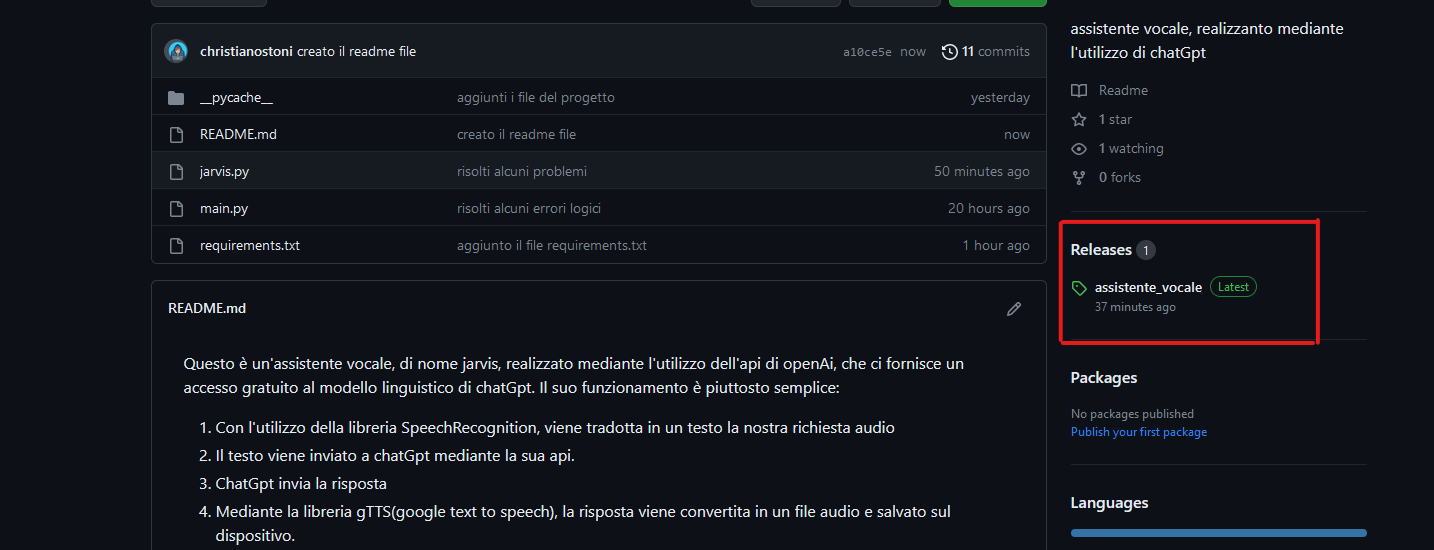 GitHub - christianostoni/assistente_vocale: assistente vocale, realizzanto mediante l'utilizzo ...