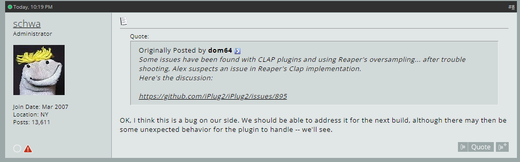 Clap Bug When Using Reaper Fx Oversampling · Issue 895 · Iplug2iplug2 · Github 