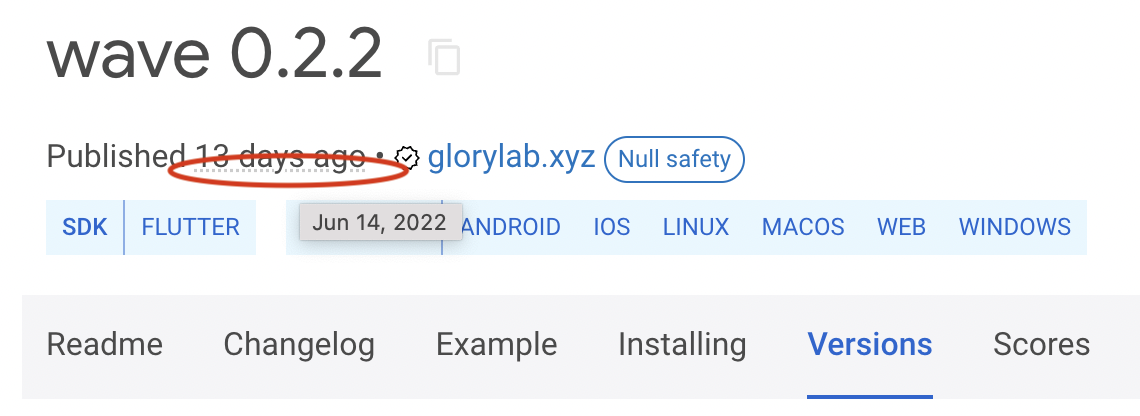 Add Date/Time to Packages' Changelog on Pub Dev When viewing a Package's Changelog on pub.dev it ...