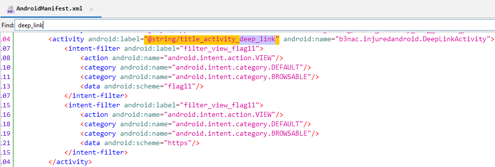 InjuredAndroidWriteups/Flag 11 | Deep Links.md at main · cd80-ctf/InjuredAndroidWriteups · GitHub