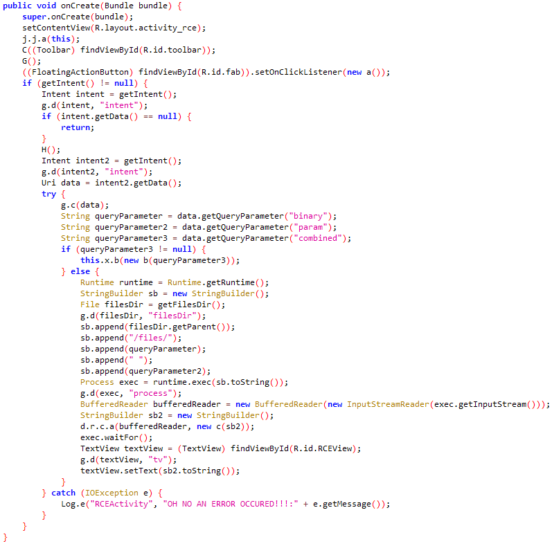 InjuredAndroidWriteups/Flag 13 | RCE.md at main · cd80-ctf/InjuredAndroidWriteups · GitHub