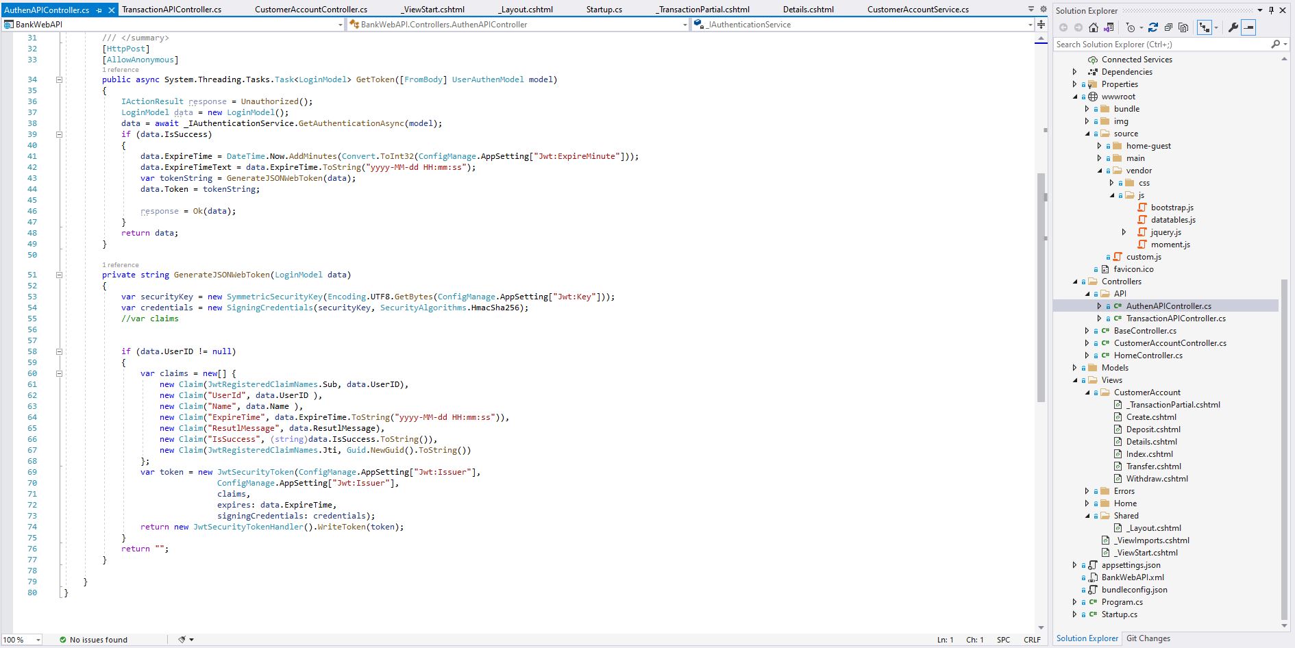 GitHub - Ligerking007/BankWebAPI: BankWebAPI ASP.Net Core Example