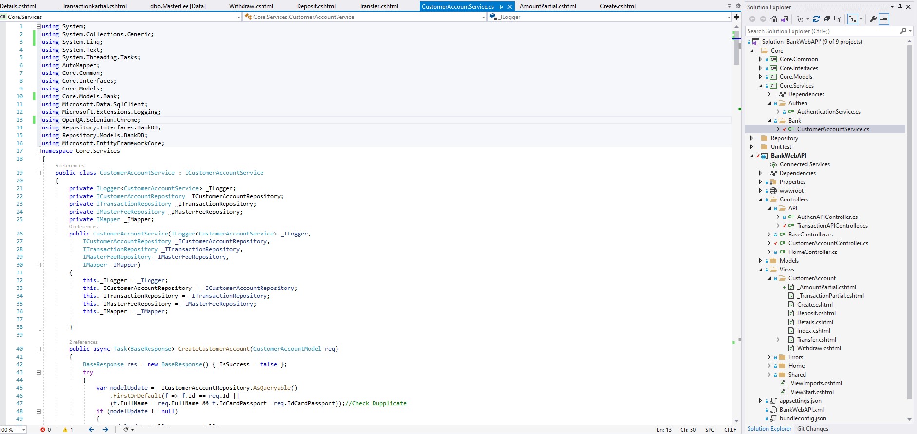 GitHub - Ligerking007/BankWebAPI: BankWebAPI ASP.Net Core Example
