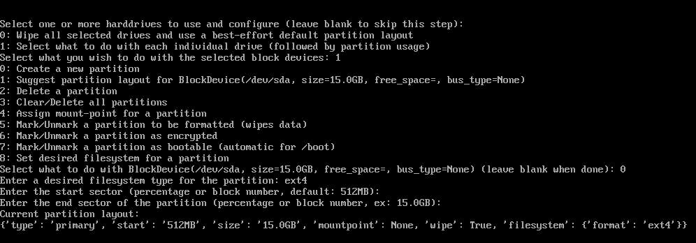[2.3.0RC2] [VM] Can't create a filesystem on a new partition during the manual partitioning ...
