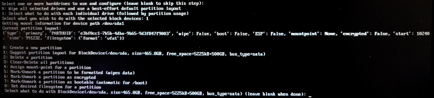 [v2.3.1] Creating new partitions using guided menu crashes · Issue #923 · archlinux/archinstall ...