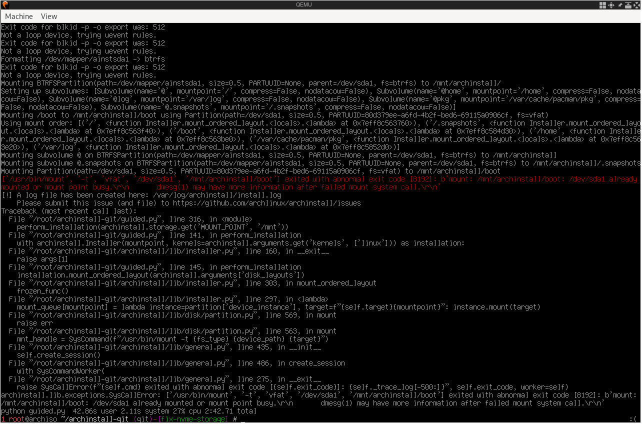 Observed Issue With Partition Being Mounted Twice Causing A Collision · Issue 1477 · Archlinux 