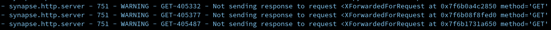 Error 429 On Connection Fo All Users · Issue 15477 · Matrix Orgsynapse · Github 