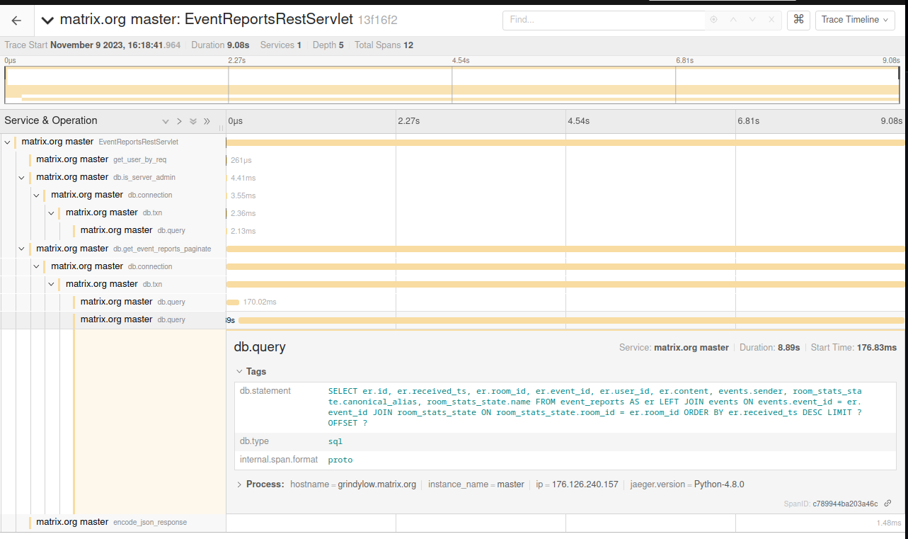 Fetching event reports can be slow · Issue #16619 · matrix-org/synapse · GitHub