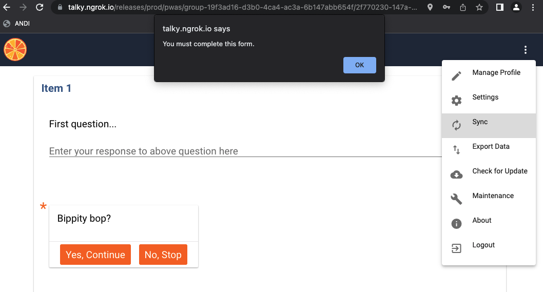 User is forced to stay on form until submission · Issue #3215 · Tangerine-Community/Tangerine ...