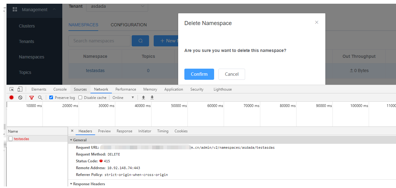 In Pulsar Manager(0 2 0) We Can Create Tenant、namespace But Can Not Delete · Issue 405 · Apache