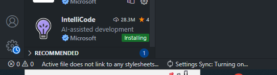 Extension 'installing' stuck, Sync Turning on stuck · Issue #179662 · microsoft/vscode · GitHub