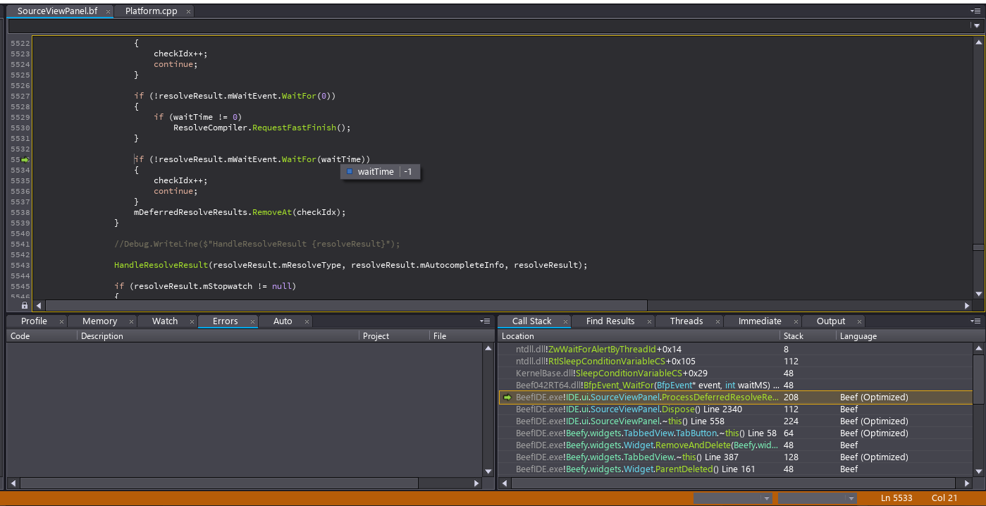 Sometimes the IDE doesn't close · Issue #1316 · beefytech/Beef · GitHub