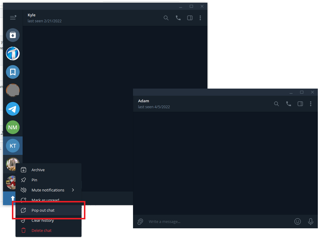 [Feature Request] Pop-out Chats for Desktop · Issue #24454 · telegramdesktop/tdesktop · GitHub