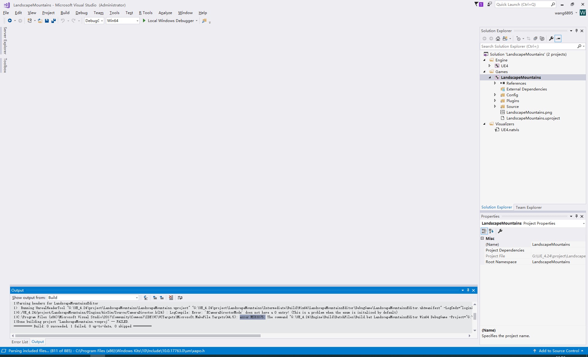 Problem compiling landscapeMountains with AirSim · Issue #2548 · microsoft/AirSim · GitHub