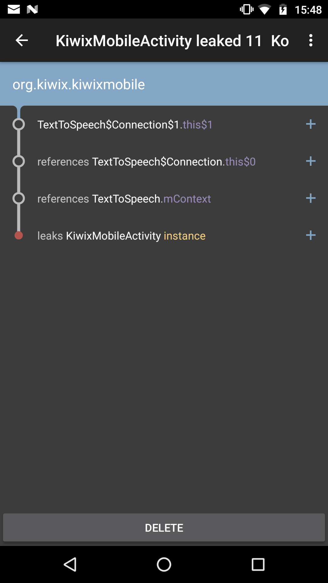 TextToSpeech seems to leak memory. · Issue #827 · kiwix/kiwix-android · GitHub