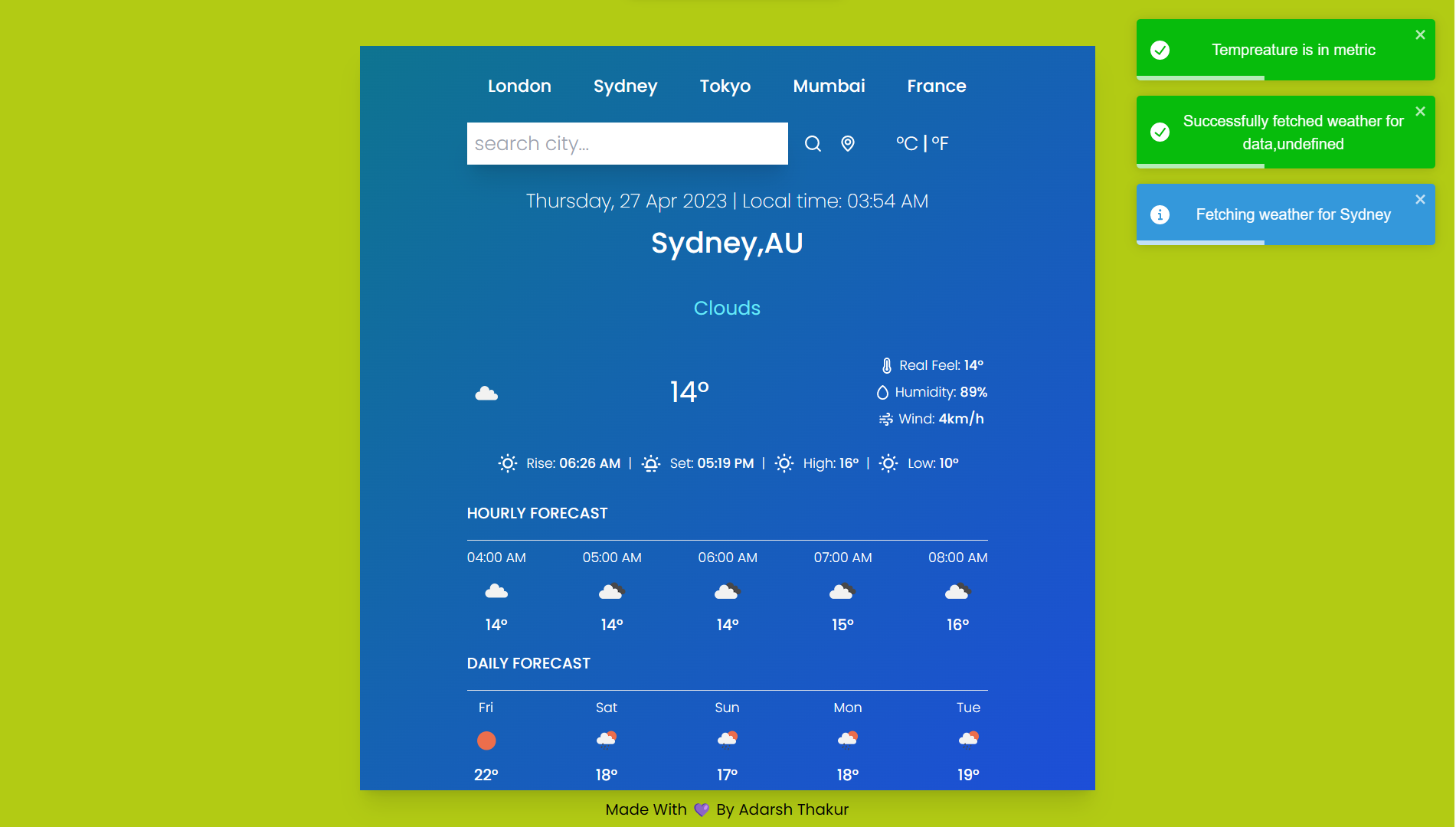GitHub - AshiThakur/Weather-App: Weather Forecasting Application