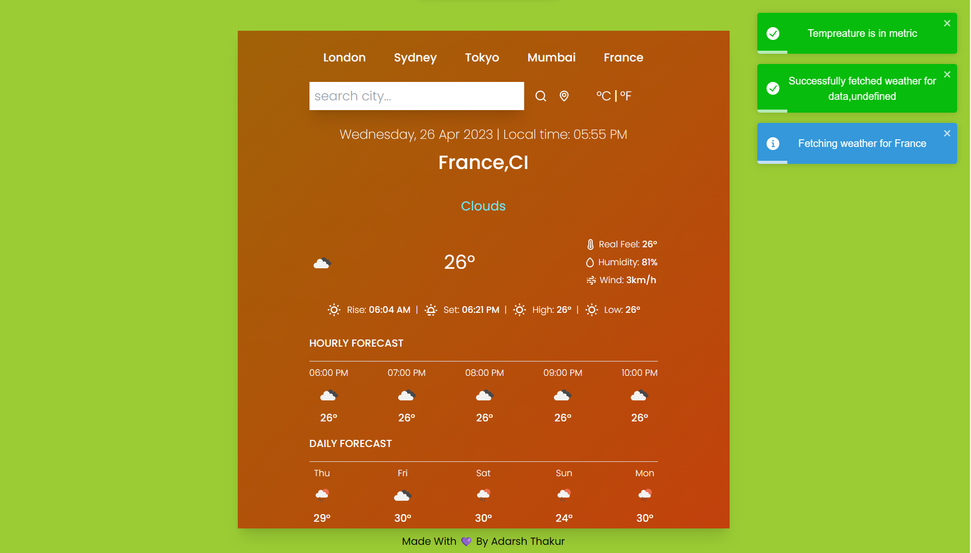 GitHub - AshiThakur/Weather-App: Weather Forecasting Application