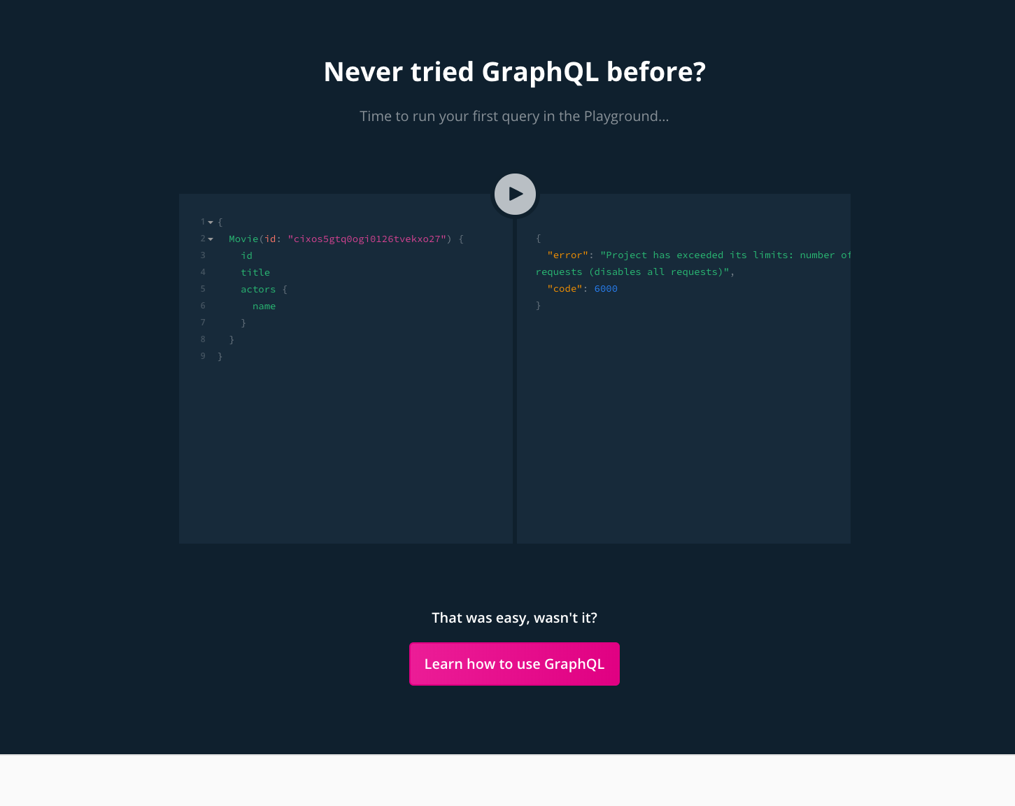 Cannot run the example on https://www.howtographql.com/ · Issue #1003 · howtographql ...