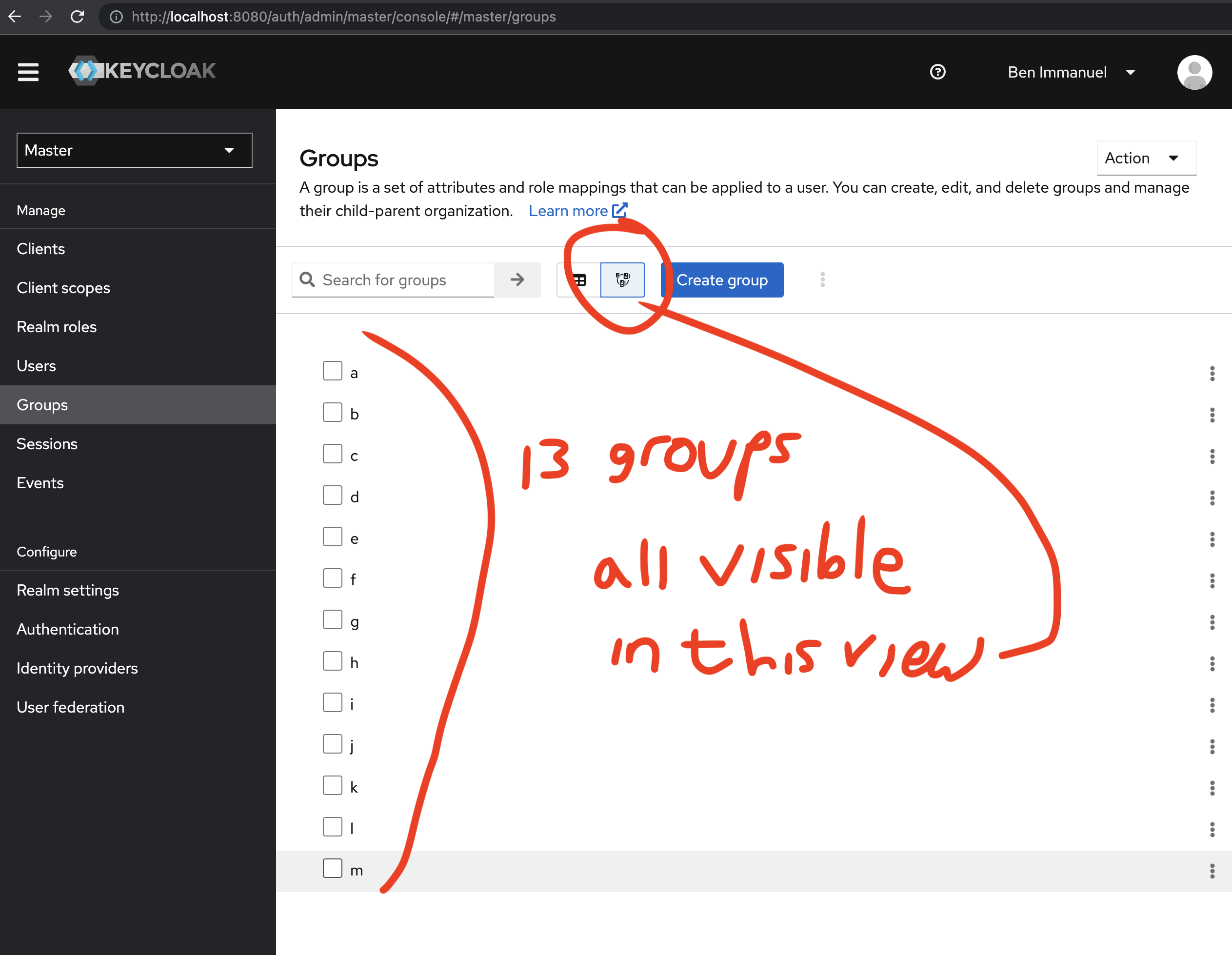 Groups Beyond First 10 Are Not Accessible · Issue 15231 · Keycloakkeycloak · Github