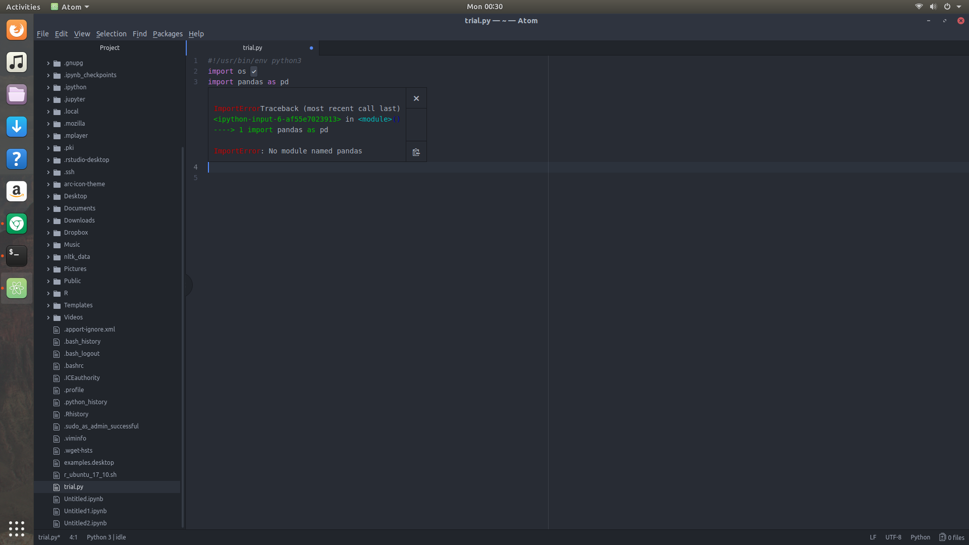 Hydrogen is not able to locate python3 modules · Issue #1071 · nteract/hydrogen · GitHub