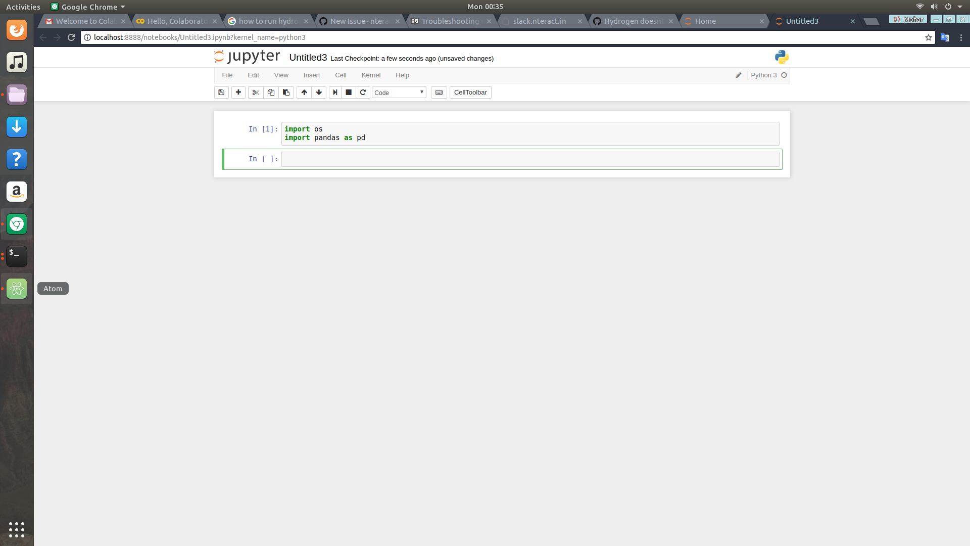 Hydrogen is not able to locate python3 modules · Issue #1071 · nteract/hydrogen · GitHub