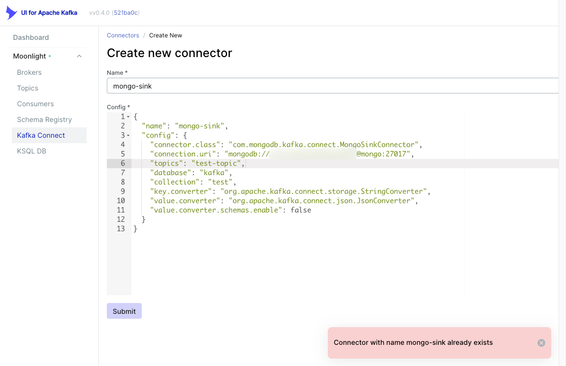 Create Connector In Kafka Connect Do Not Work · Issue 2464 · Provectuskafka Ui · Github