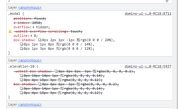 Modal Css Class Overrides Box Shadow Of Elevation X Styles · Issue 776 · Dominokit Domino Ui