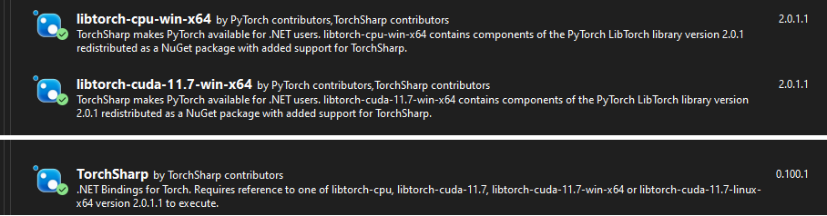 Framework 4.8 pulling "Unable to load DLL 'LibTorchSharp': The specified module could not be ...