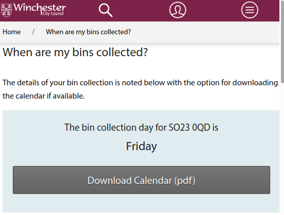 Request for Winchester City Council, UK · Issue #1071 · mampfes/hacs_waste_collection_schedule ...