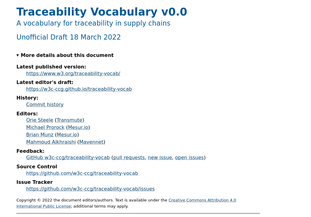 Start versioning · Issue #313 · w3c-ccg/traceability-vocab · GitHub