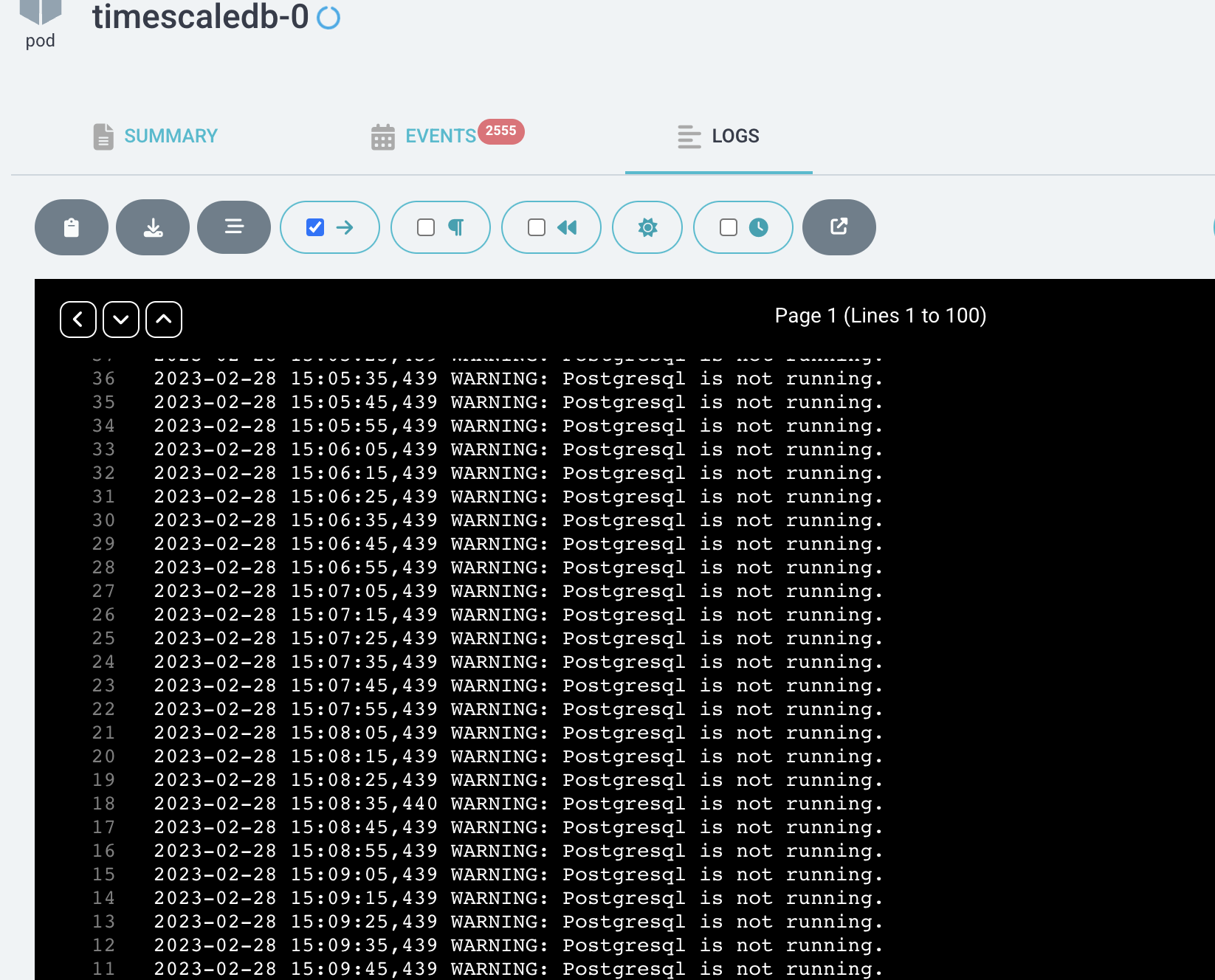 [ISSUE] Postgresql went into not running state · Issue #388 · timescale/helm-charts · GitHub