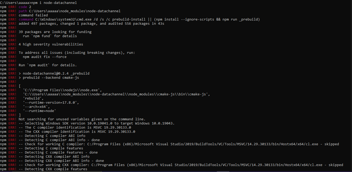 How to install with npm ? · Issue #92 · murat-dogan/node-datachannel · GitHub