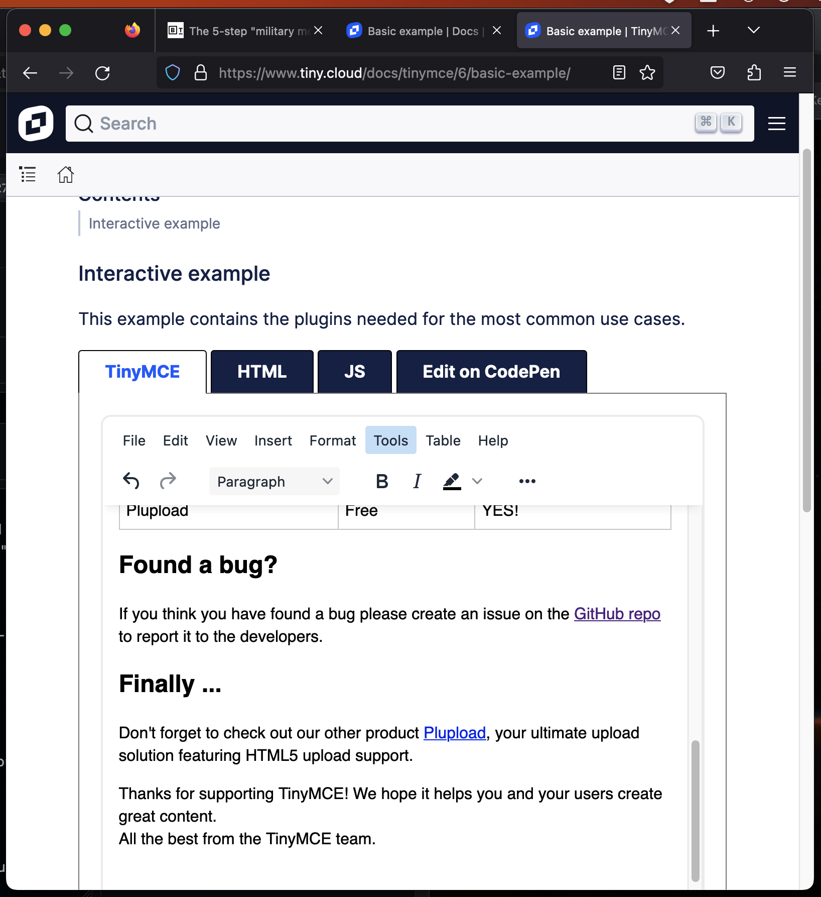 Pressing Enter at Bottom of Content Causes Editor to Jump · Issue #8832 · tinymce/tinymce · GitHub