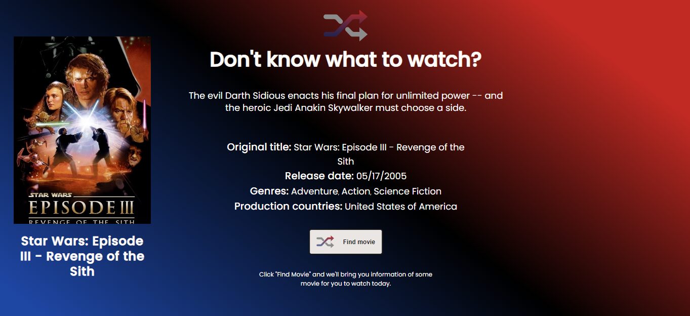 GitHub - fnsigor/Rocketflix: Sugestões de filmes aleatórios utilizando a API do The Movie ...