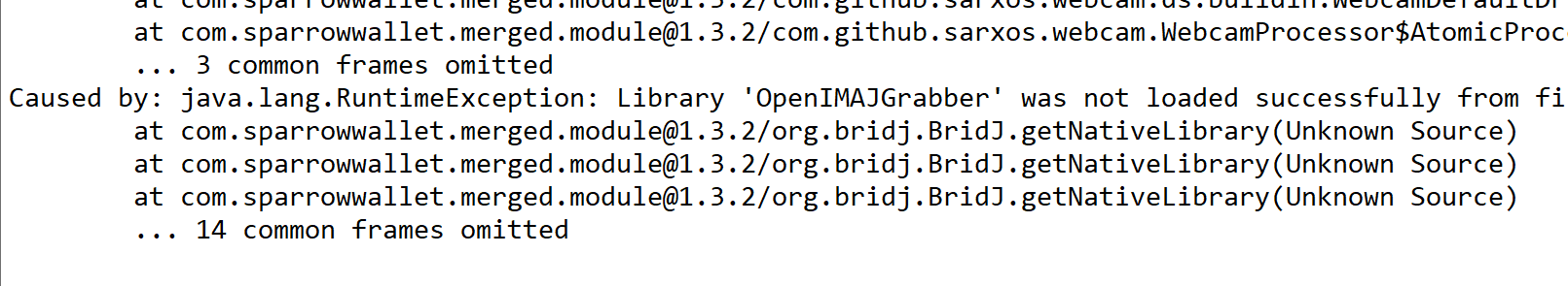 Native Image Camera capture library not loading · Issue #102 · sparrowwallet/sparrow · GitHub