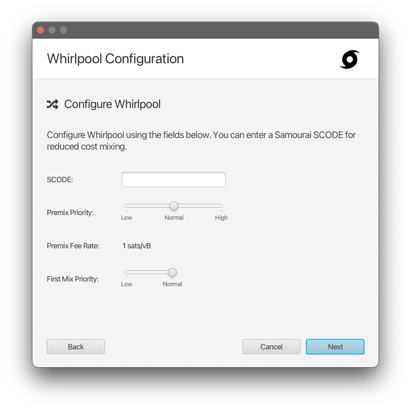 Dynamic whirpool Tx0 mixFeeTarget · Issue #895 · sparrowwallet/sparrow · GitHub