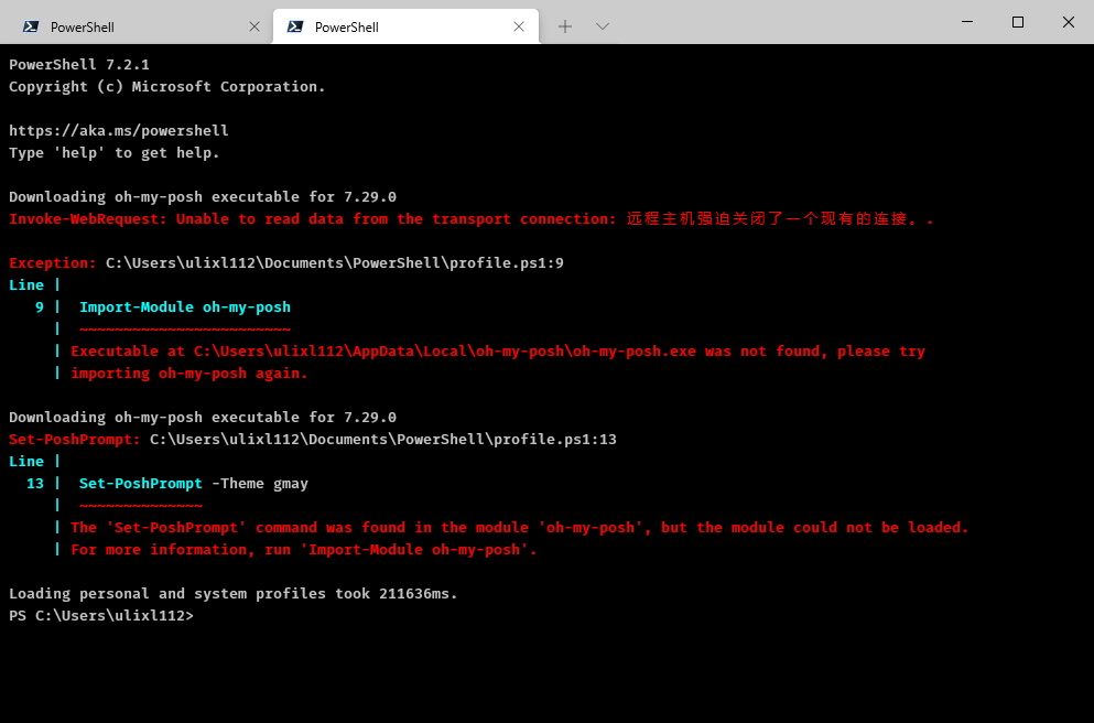 Oh My Posh not setting theme on windows terminal by ver：7.27 · Issue ...