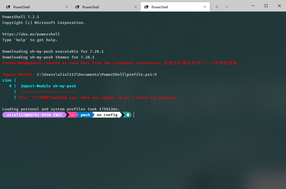 Oh My Posh not setting theme on windows terminal by ver：7.27 · Issue ...