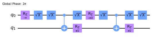 pulse-efficient decomposition for 2Q cliffords · Issue #9797 · Qiskit/qiskit · GitHub